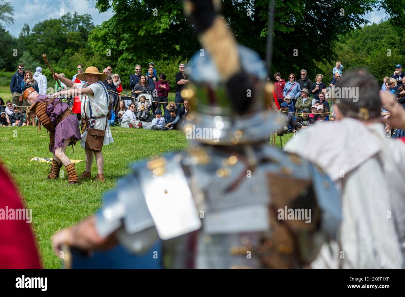 Chalfont, UK. 27 May 2024. Gladiators take part in Gladiator Games at ...