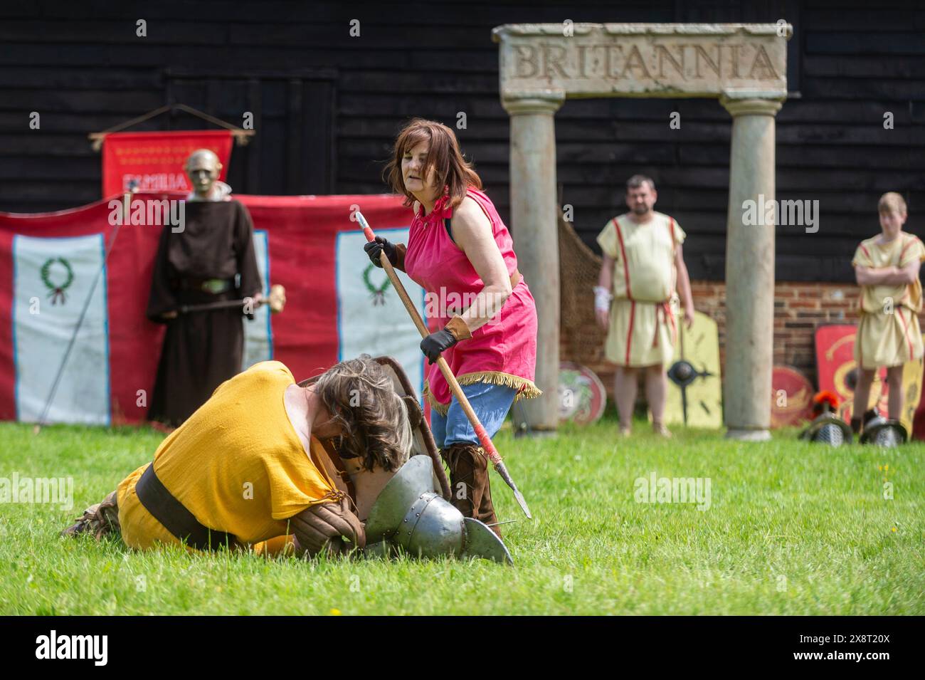 Chalfont, UK. 27 May 2024. Gladiators take part in Gladiator Games at ...