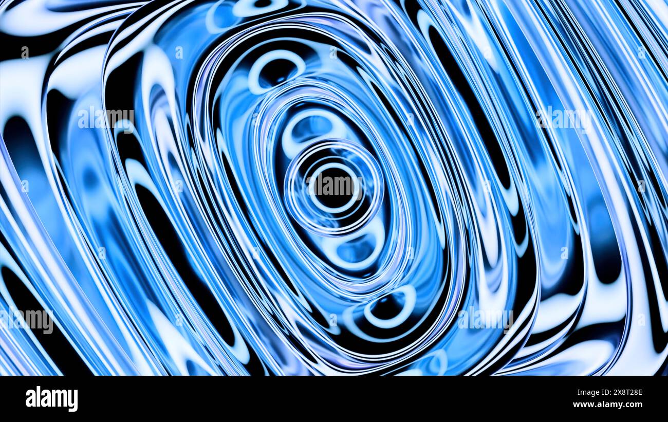 Abstract hypnotic liquid waves background. Design. Spreading rings of ...