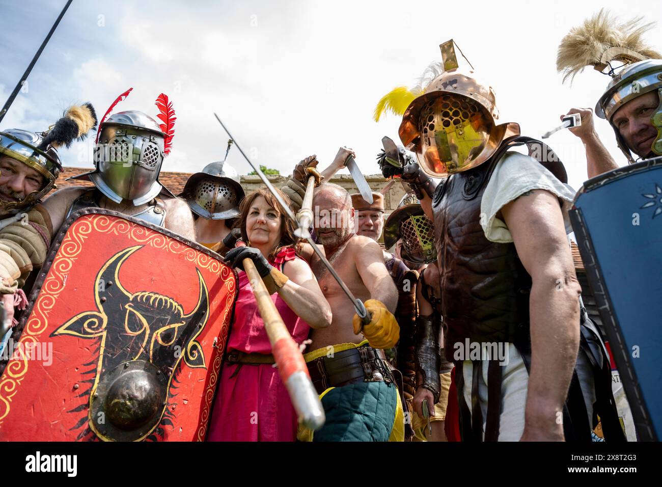 Chalfont, UK. 27 May 2024. Gladiators take part in Gladiator Games at ...