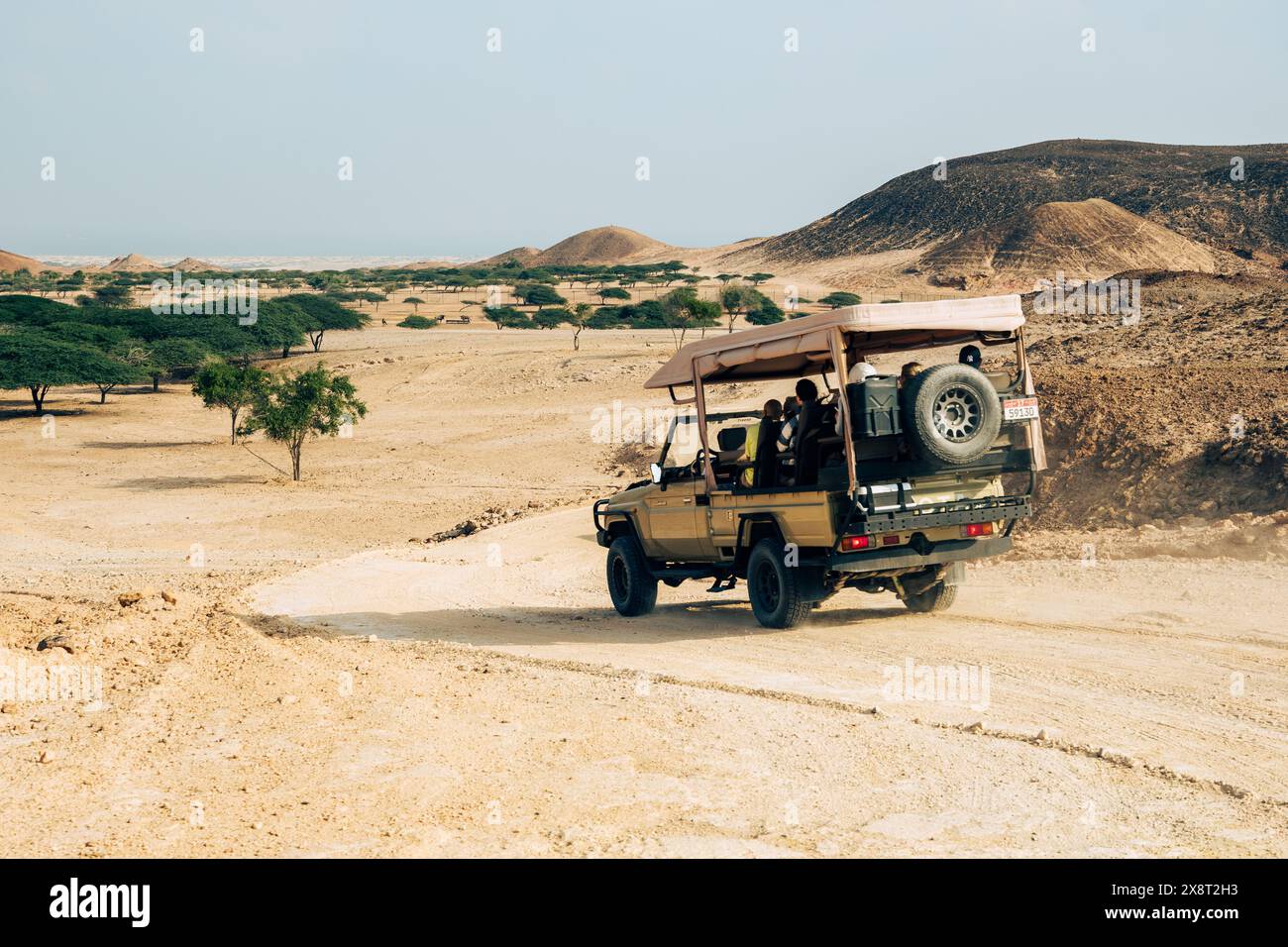 Sir Bani Yas, UAE - 5 January 2024: A safari vehicle traverses the ...