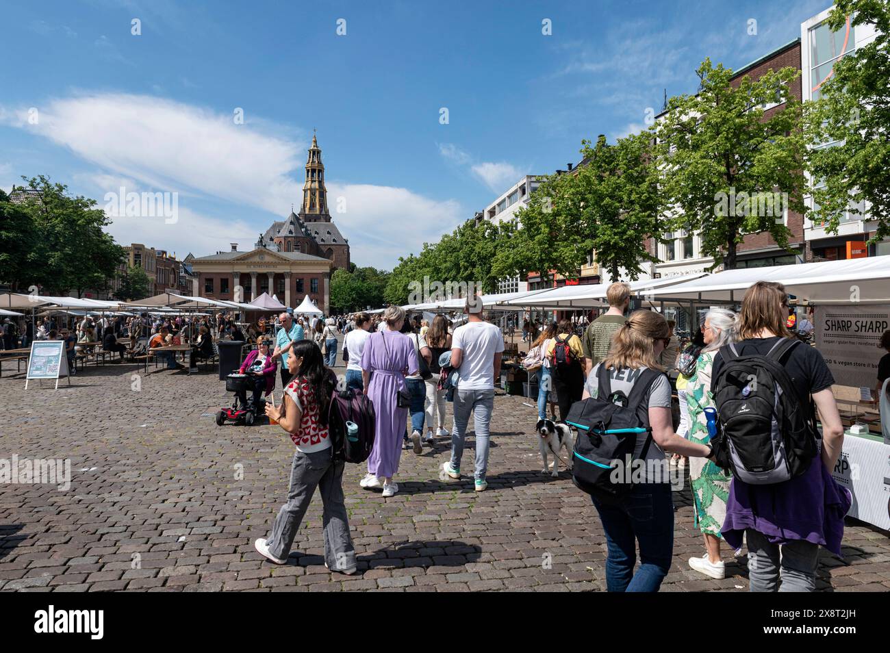 Groningen The Netherlands May 26th 2024 Sunday Vegan market on the ...