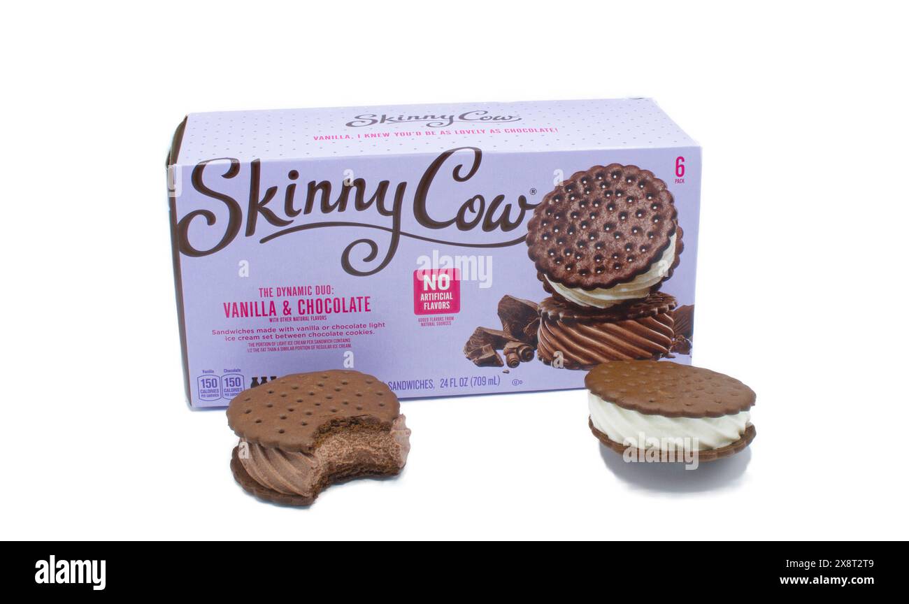 Ocala, FL 4-20-2024 A purple box of Skinny Cow brand chocolate and ...