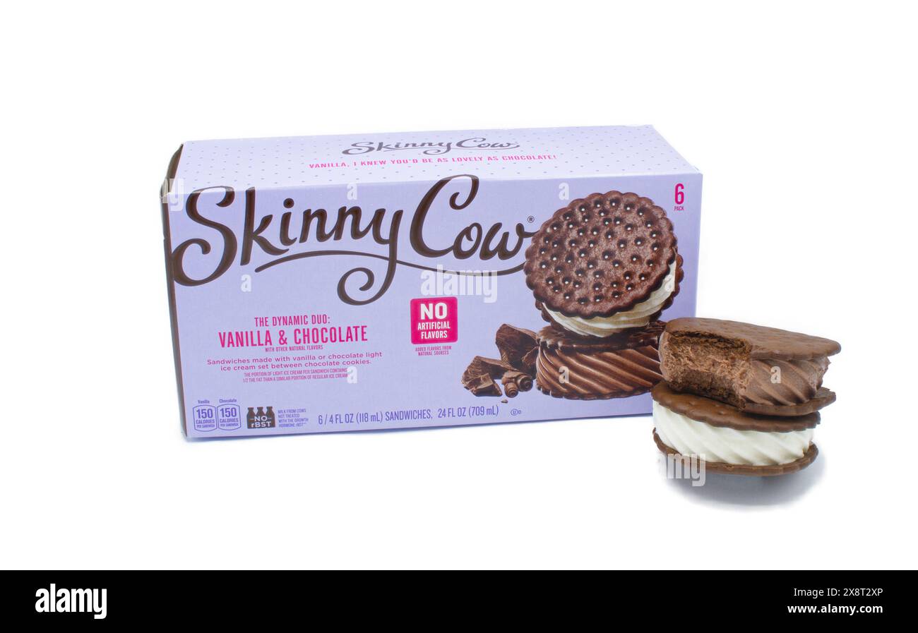 Ocala, FL 4-20-2024 A purple box of Skinny Cow brand chocolate and ...