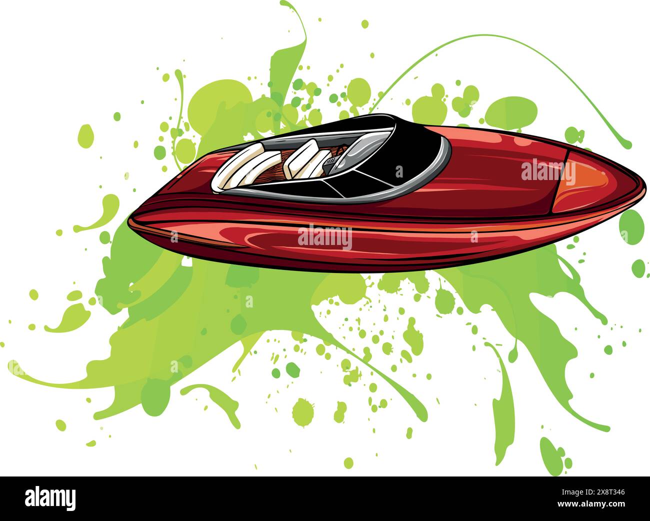 illustration of Speedboat flat vector isolated design Stock Vector ...