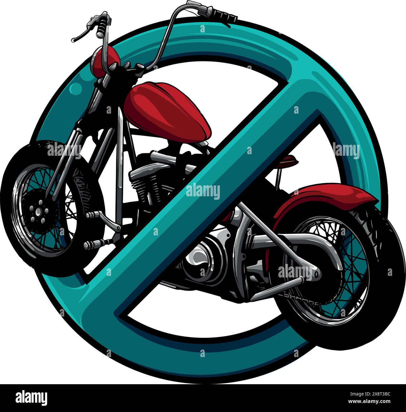 illustration of custom motorcycle chopper vector design Stock Vector ...