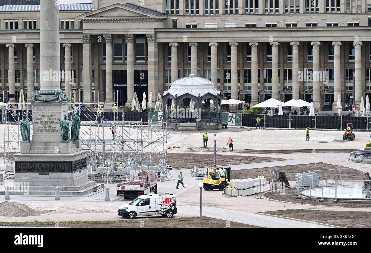 27 May 2024, Baden-Württemberg, Stuttgart: Construction work begins on ...