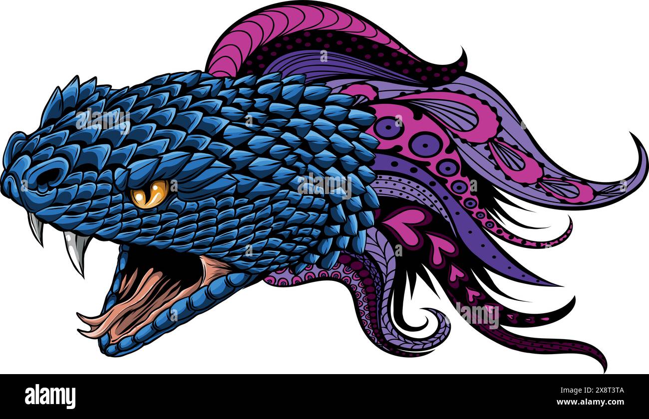 snake head hand drawn vector illustration design Stock Vector Image ...