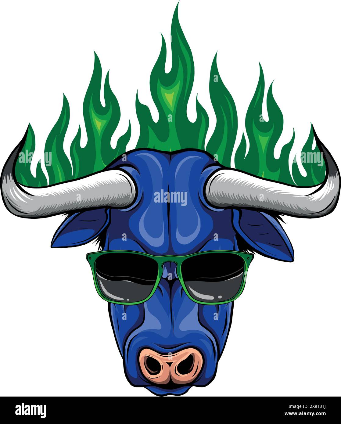 vector illustration of head bull colored design Stock Vector Image ...