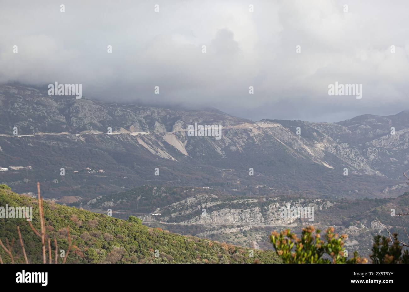 Spring in the mountains, beautiful mountain landscape. View of the ...