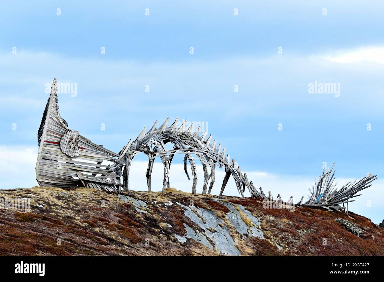Norway, Vardo, wooden monument Stock Photo - Alamy