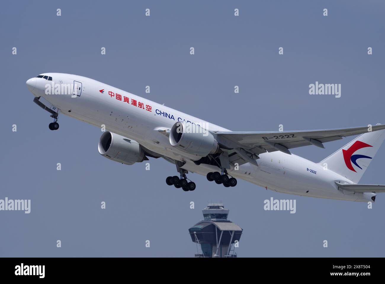 China Cargo Airlines Boeing 777F with registration B-222Z shown taking ...