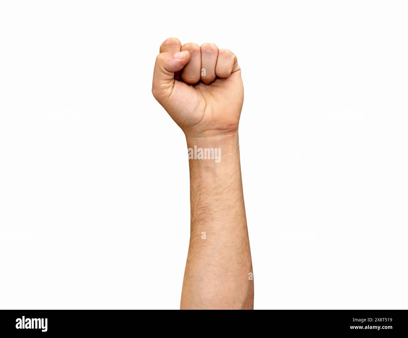 Isolated raised fist or clenched fist gesture. A symbol of solidarity ...