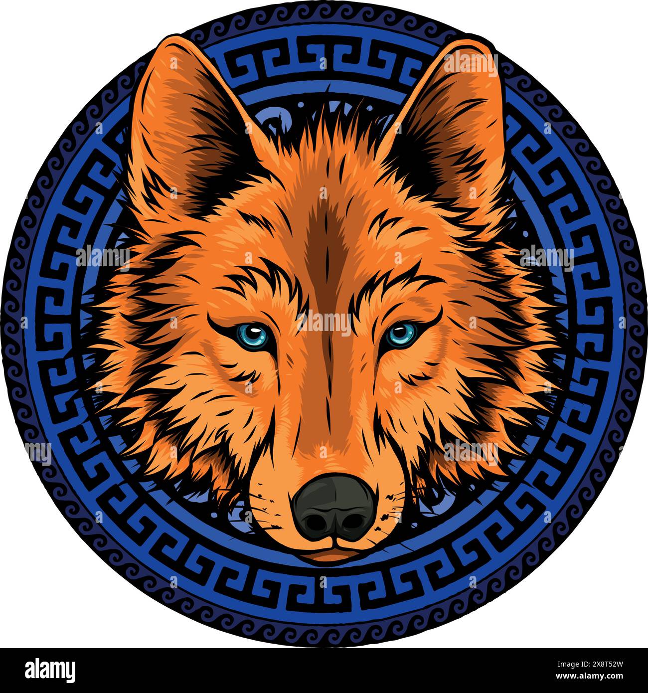 colored wolf head mascotn vector illustration design Stock Vector Image ...