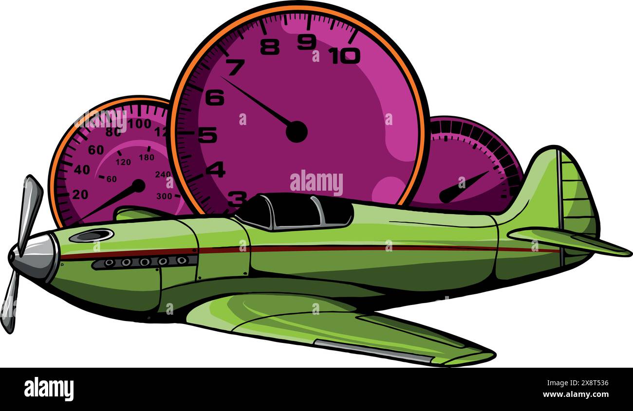 Vector illustration of old fighter plane design Stock Vector Image ...