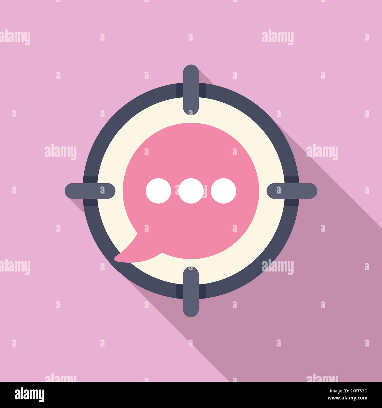 Targeted communication concept icon with speech bubble dialogue in flat ...