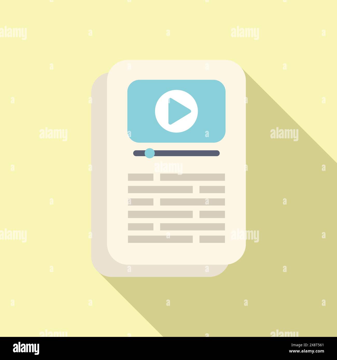 Vector illustration of a stylized mobile interface for video content ...