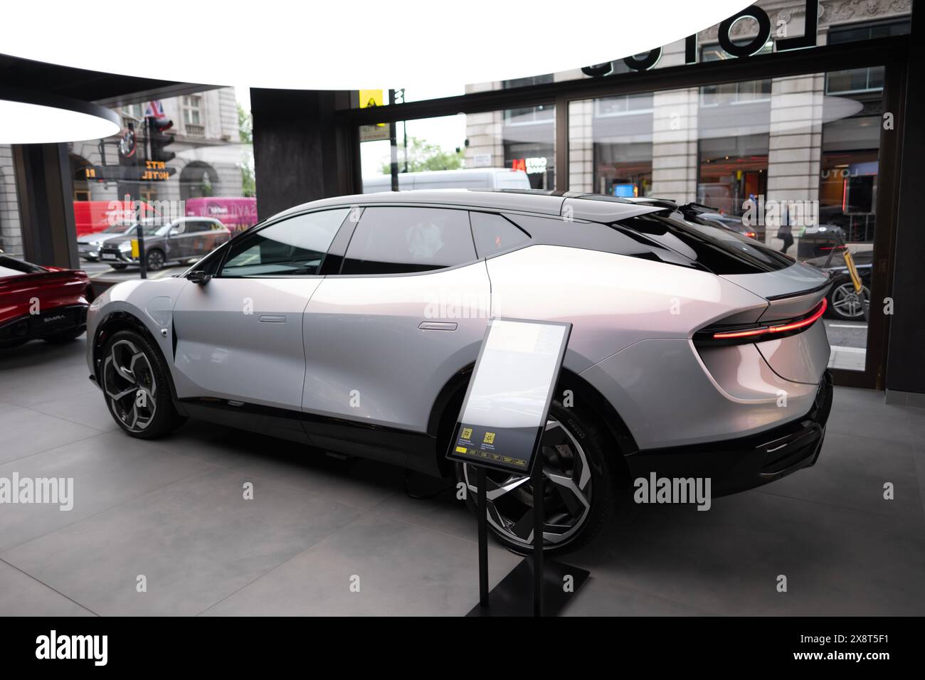 new grey battery-Electric Hyper-SUV Lotus Eletre in showroom, British ...