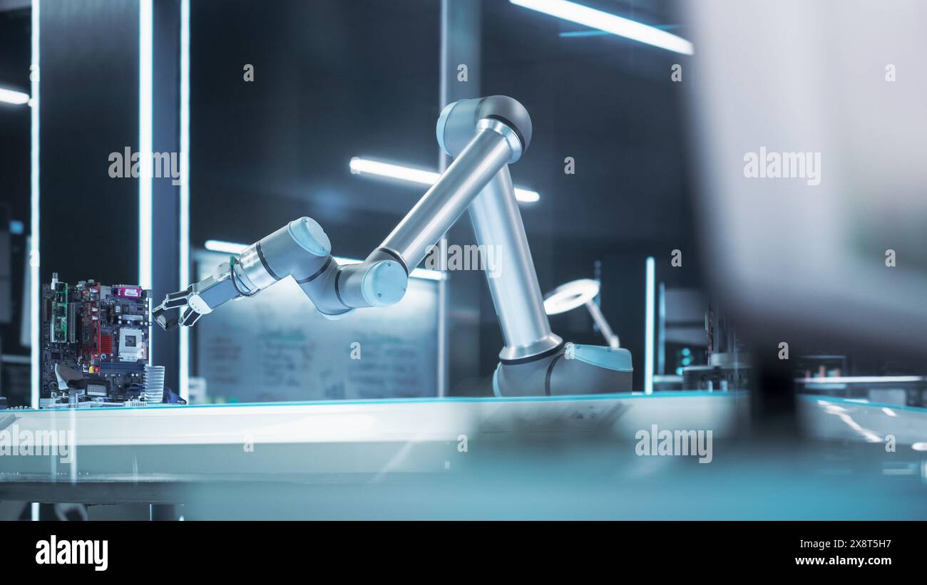 Industrial Programmable Robotic Arm in a Factory Development Facility ...