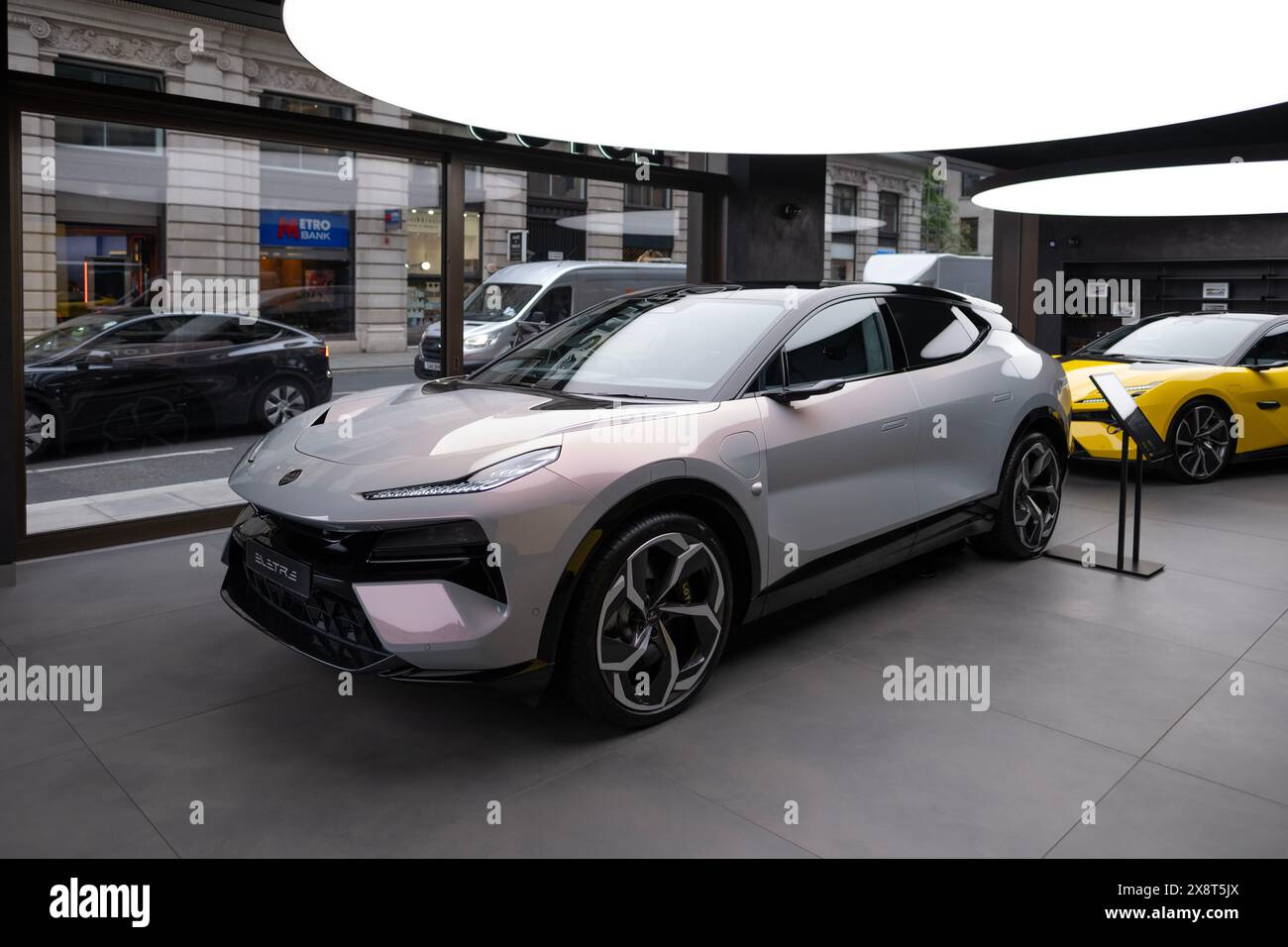 new grey battery-Electric Hyper-SUV Lotus Eletre in showroom, British ...