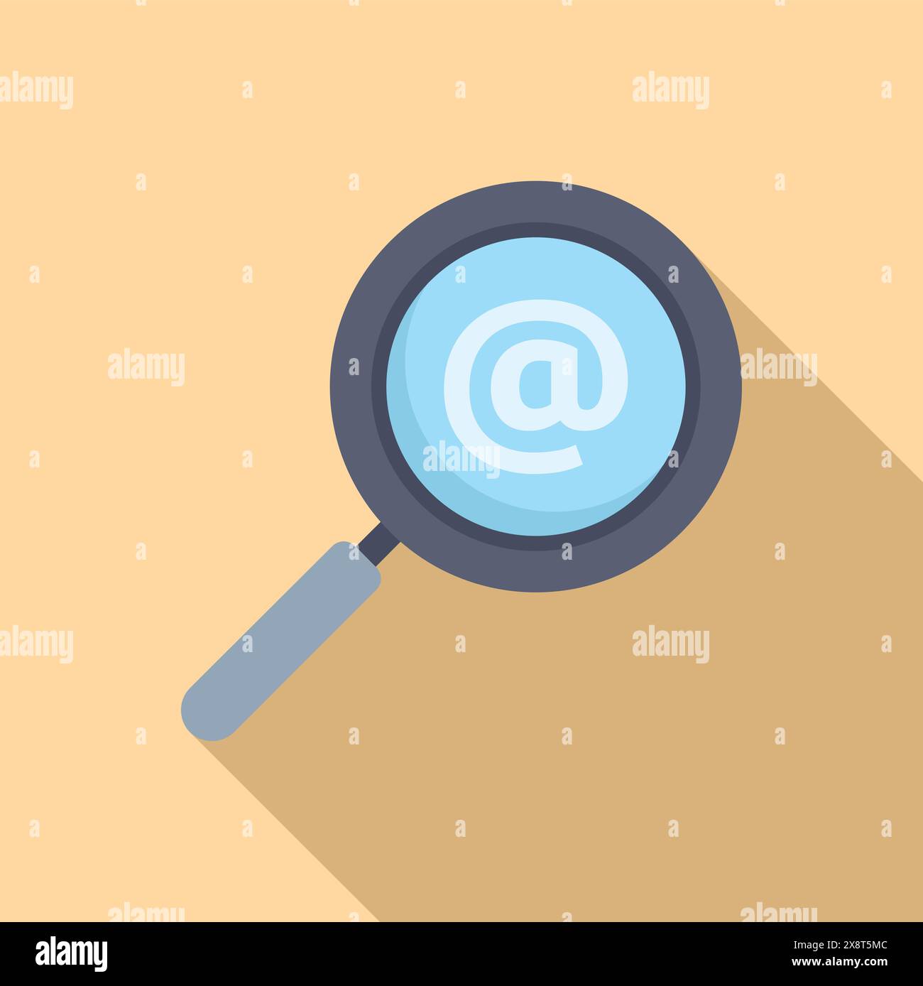 Flat design illustration of email searching concept with magnifying ...