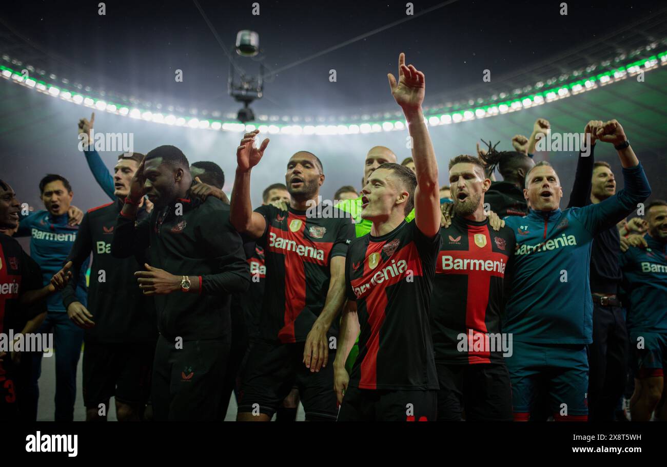 Berlin, Germany. 25th Mai 2024. Jonathan Tah (Leverkusen) Florian Wirtz ...