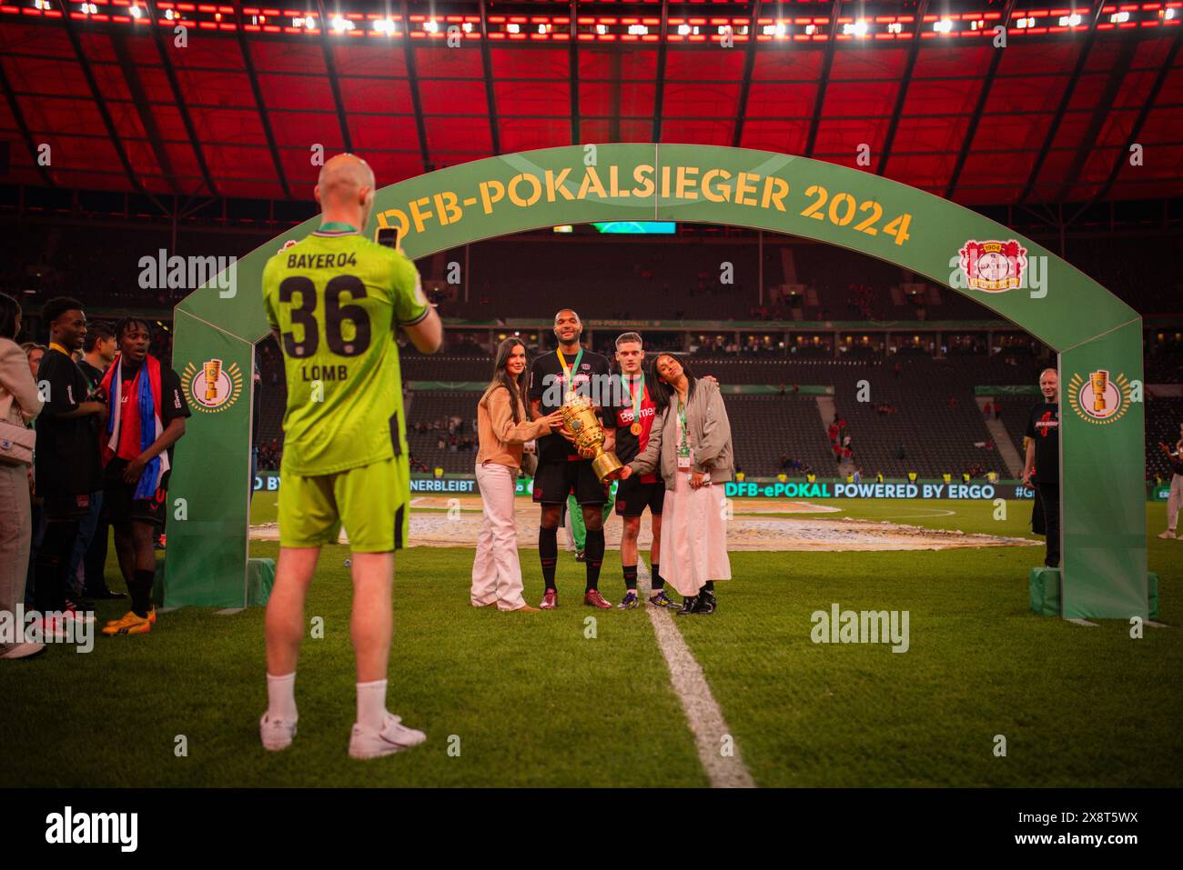 Berlin, Germany. 25th Mai 2024. Jonathan Tah (Leverkusen) Florian Wirtz ...