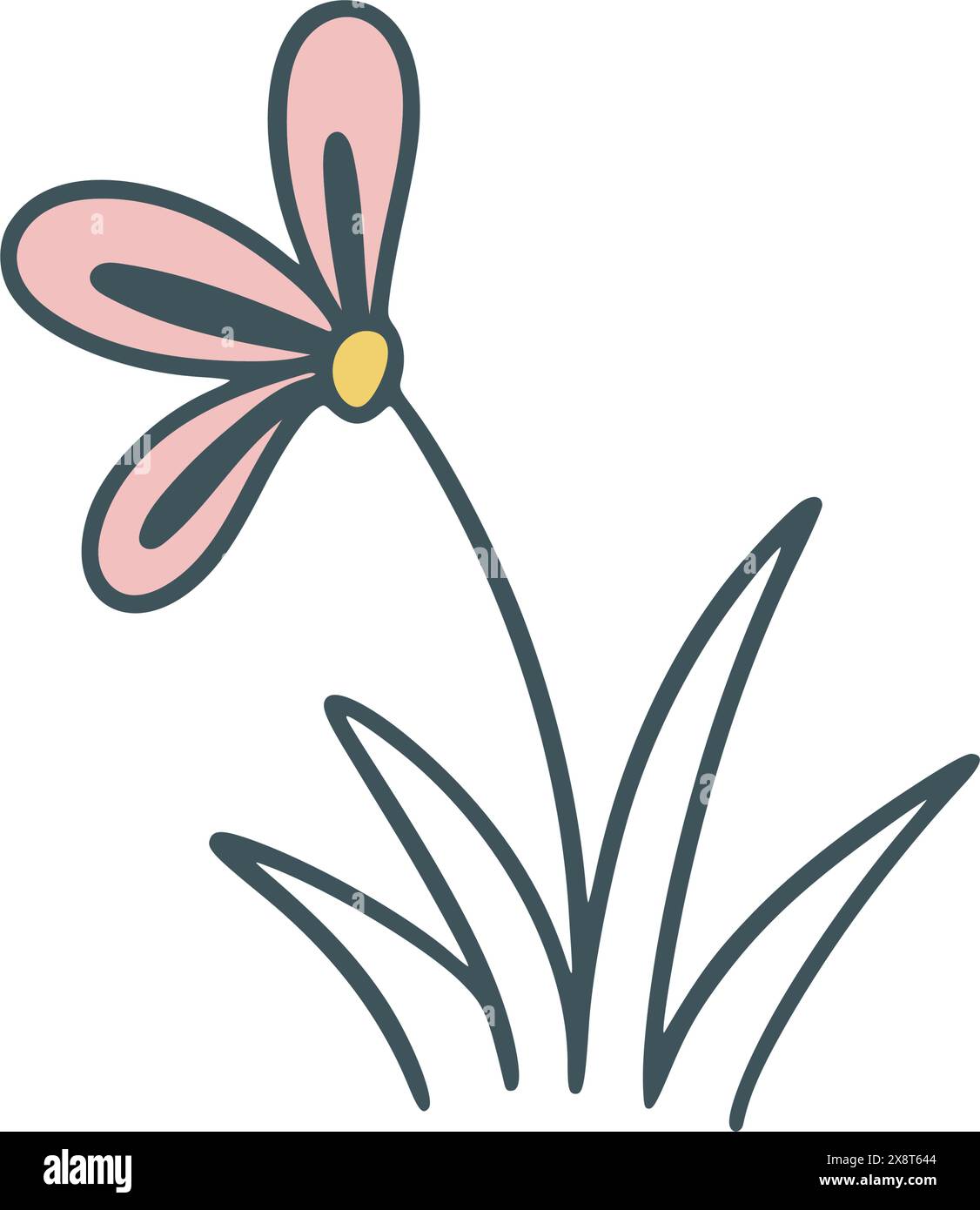 Cute single flower doodle sketch style Stock Vector Image & Art - Alamy