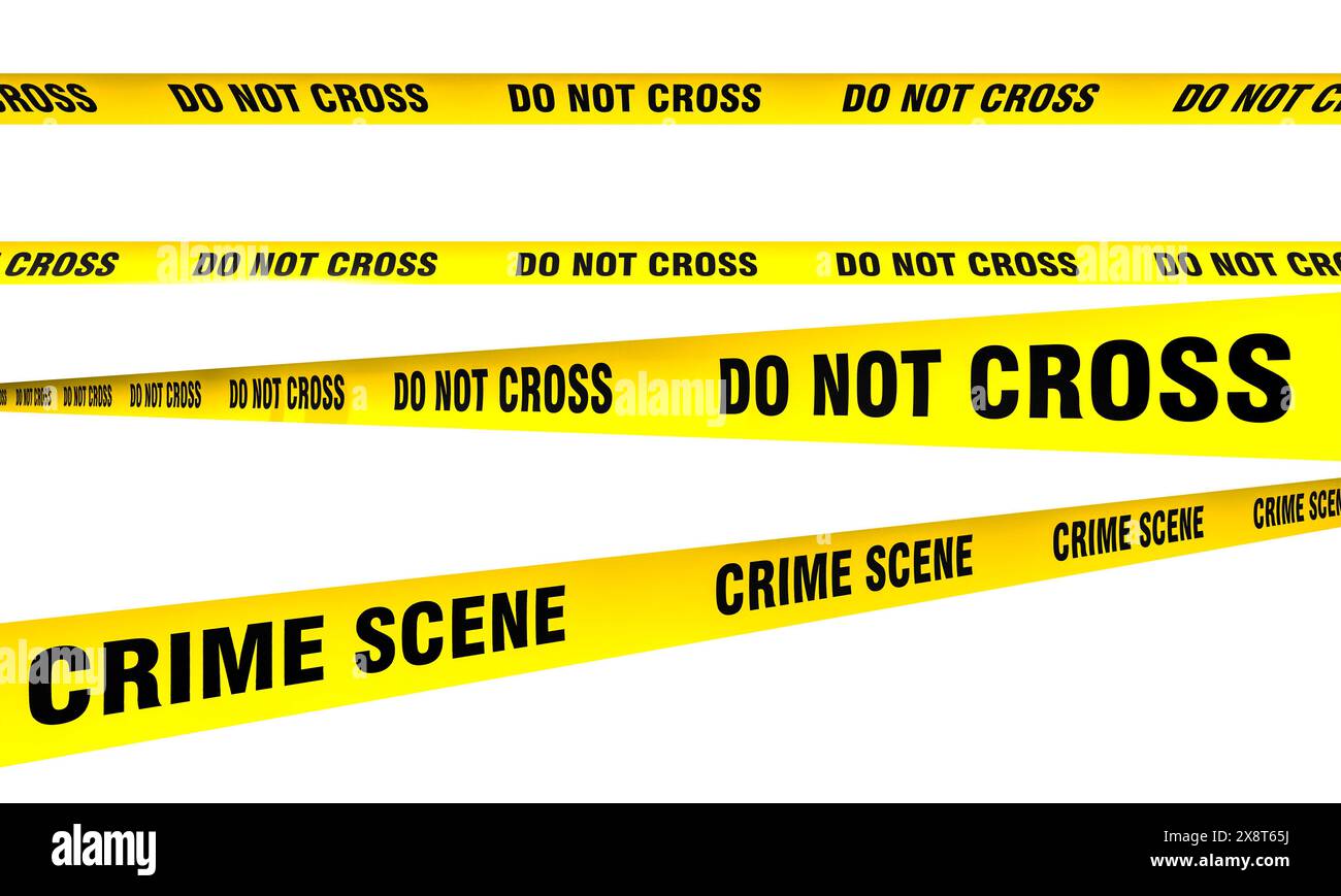 Yellow police line do not cross text transparent background Stock Photo ...