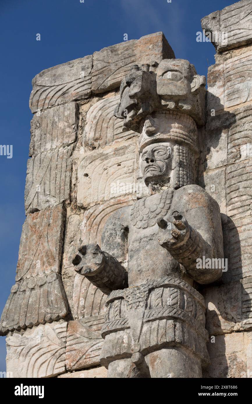 Atlantes figure, Palace of Masks, Kabah Archaelological Site, Yucatan ...