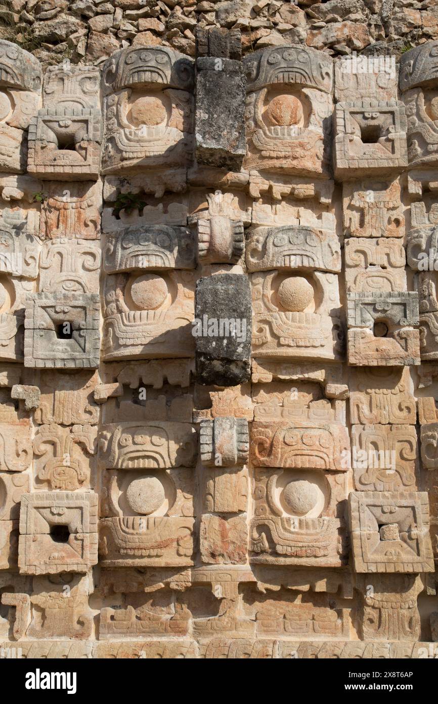 Stone Images of the Rain God Chac, Palace of Masks, Kabah ...