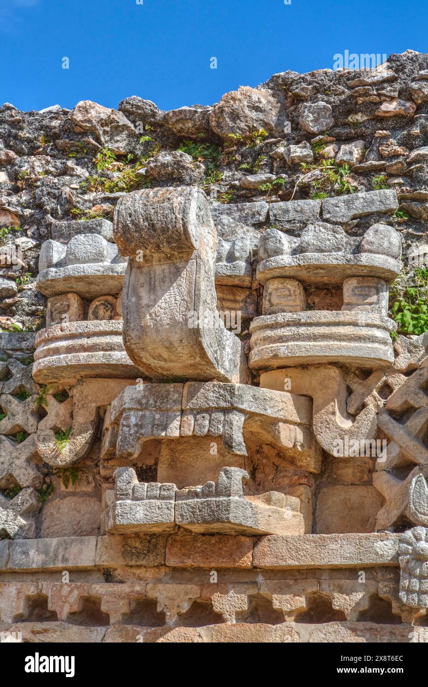 Chac Mask (Rain God), The Palace, Labna, Mayan Ruins, Yucatan, Mexico ...