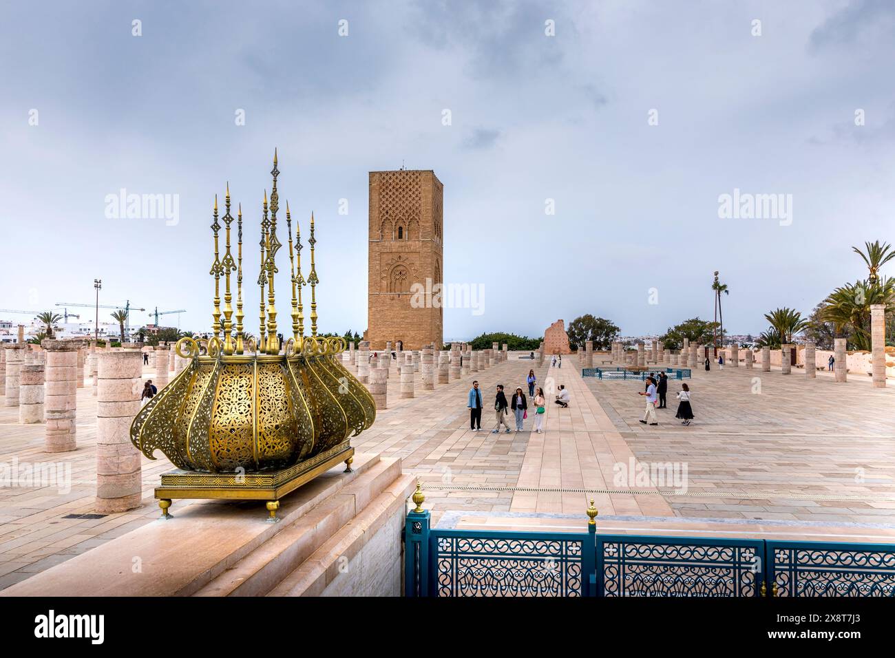 Rabat, Morocco - March 23, 2024: Hassan Tower at the Mausoleum of Mohammed V, built to honor the ...