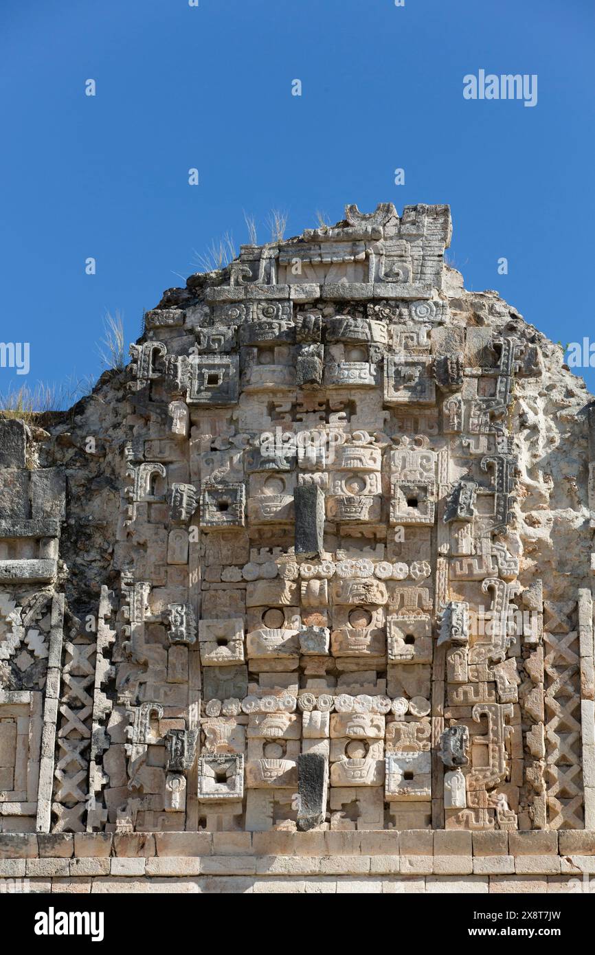 Chac Rain God Masks, Nuns' Quadrangle, Uxmal Mayan Archaeological site ...