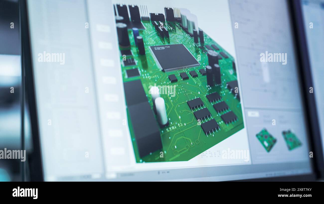 Close Up Of A Computer Monitor Display With 3d Cad Software Interface