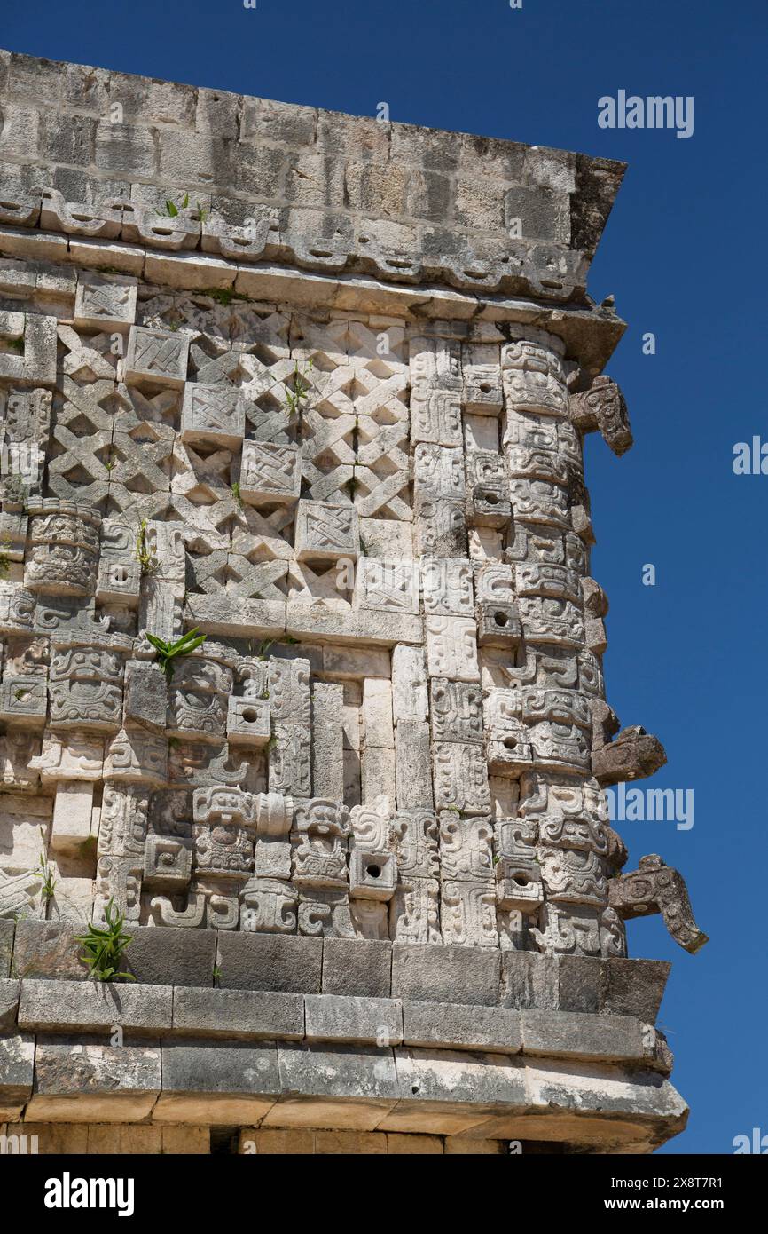 Chac Rain God Stone Masks, Palace of the Govenor, Uxmal Mayan ...