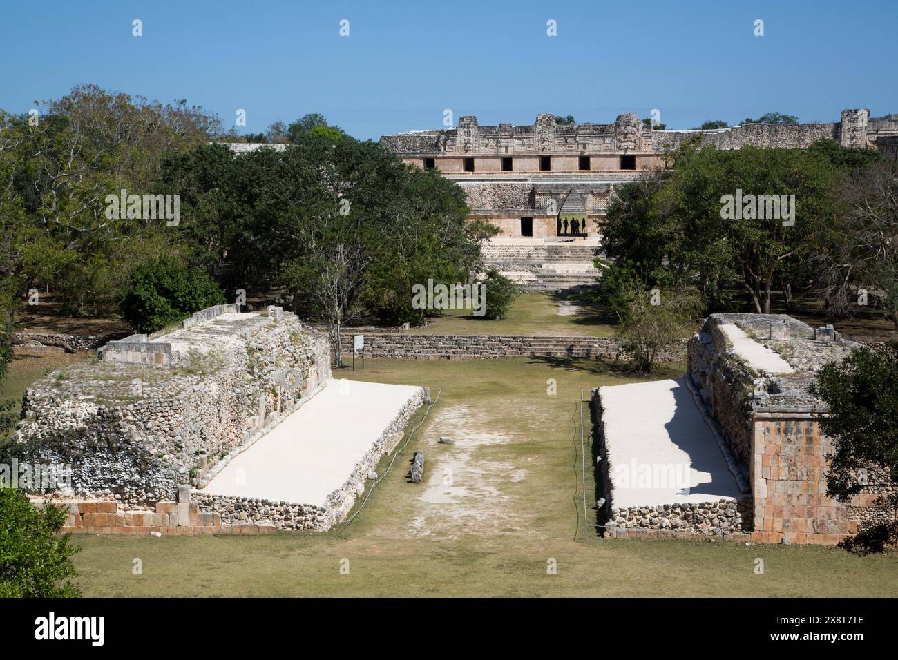 Ball Court, Uxmal Mayan Archaeological site, Yucatan, Mexico Stock ...