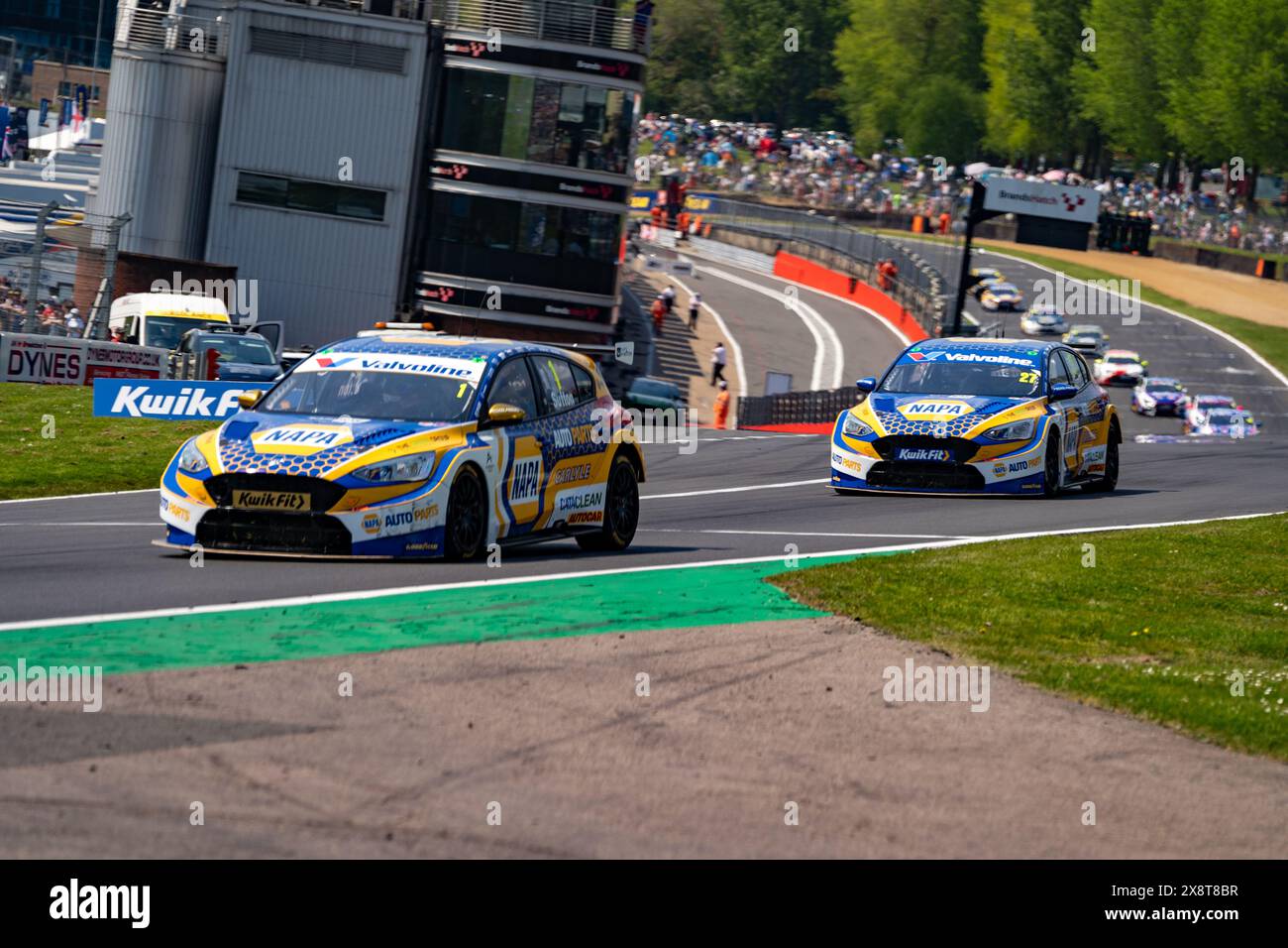 Ash Sutton 1 leads Dan Cammish Napa Racing Uk Round 4 Brands Hatch Indy during the BTCC British ...