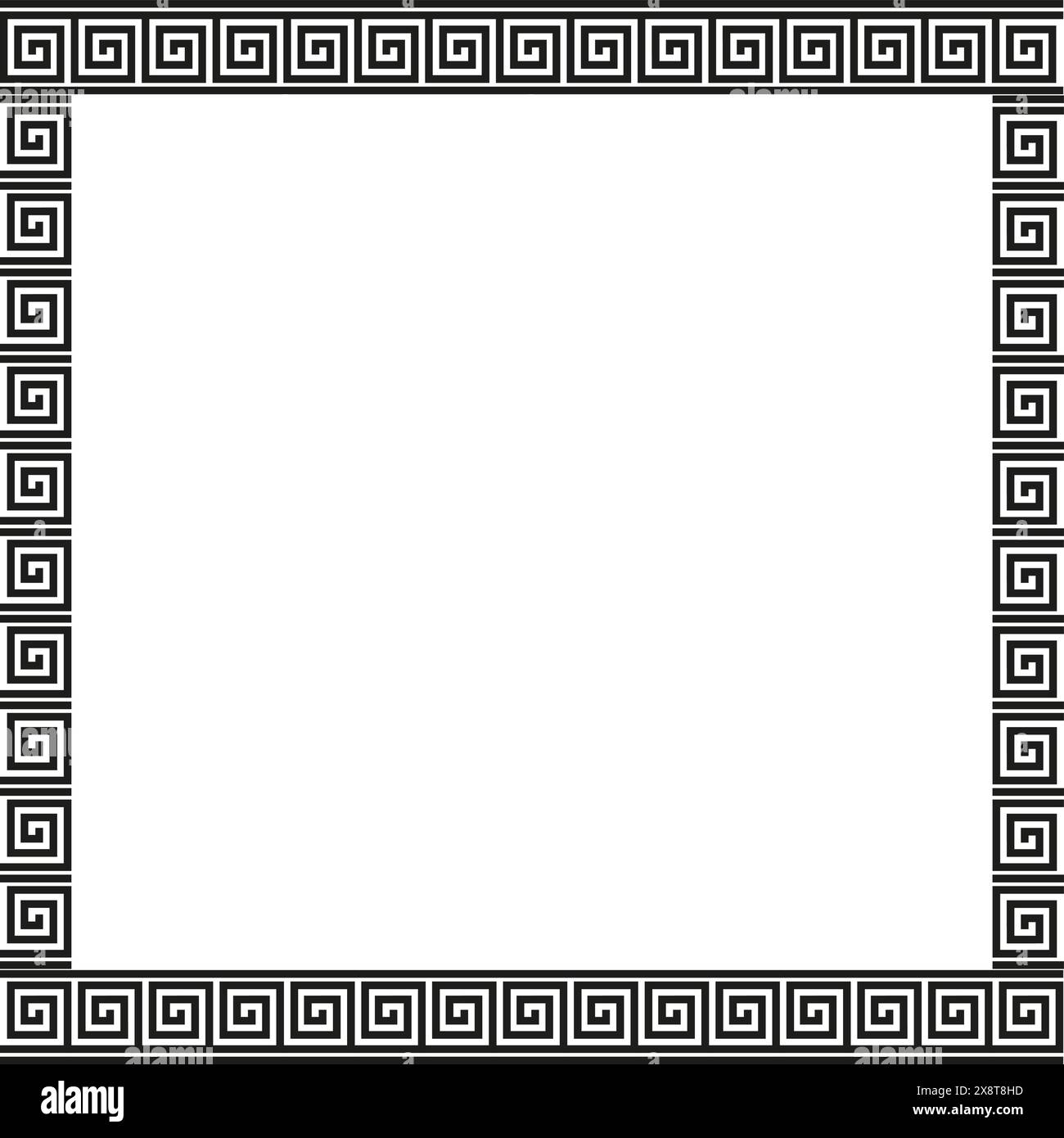 Greek key pattern. Black and white design. Decorative border vector ...