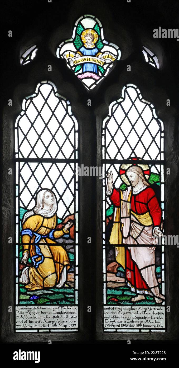 Stained glass window depicting The Appearance of Christ to Mary ...