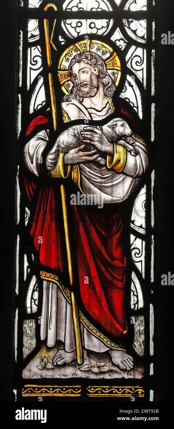 Stained glass window by Edwin Horwood depicting Christ the Good ...