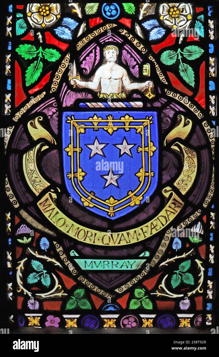 Stained Glass Window By Alexander Gibbs Depicting Coats Of Arms Of One