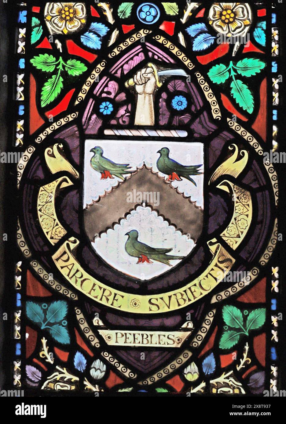 Stained Glass Window By Alexander Gibbs Depicting Coats Of Arms Of One