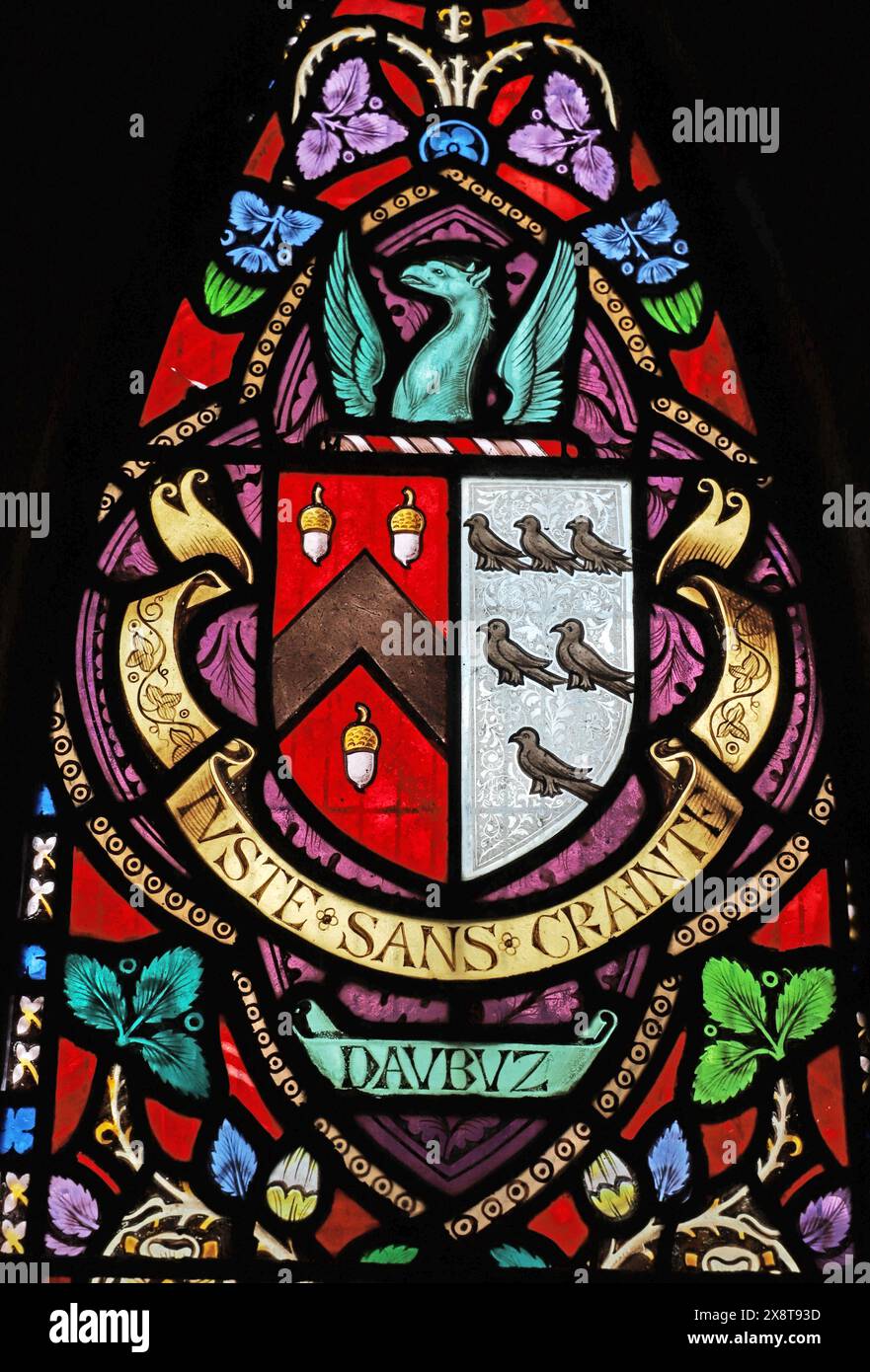 Stained Glass Window By Alexander Gibbs Depicting Coats Of Arms Of One