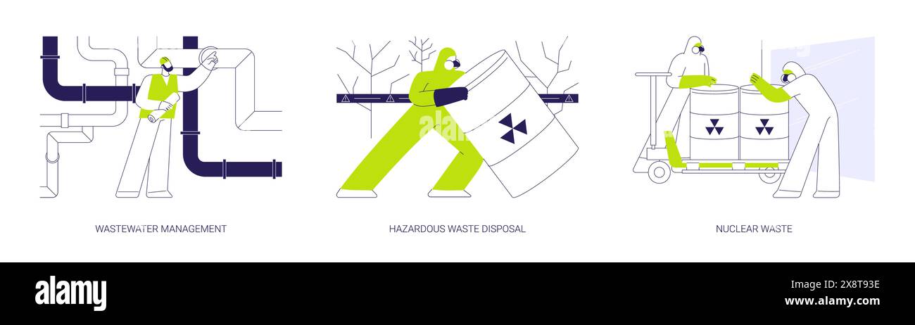Toxic waste disposal abstract concept vector illustrations Stock Vector ...
