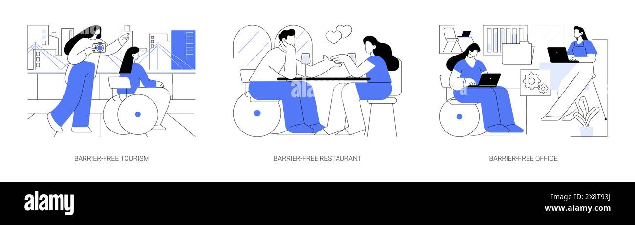 Barrier-free environment isolated cartoon vector illustrations se Stock ...