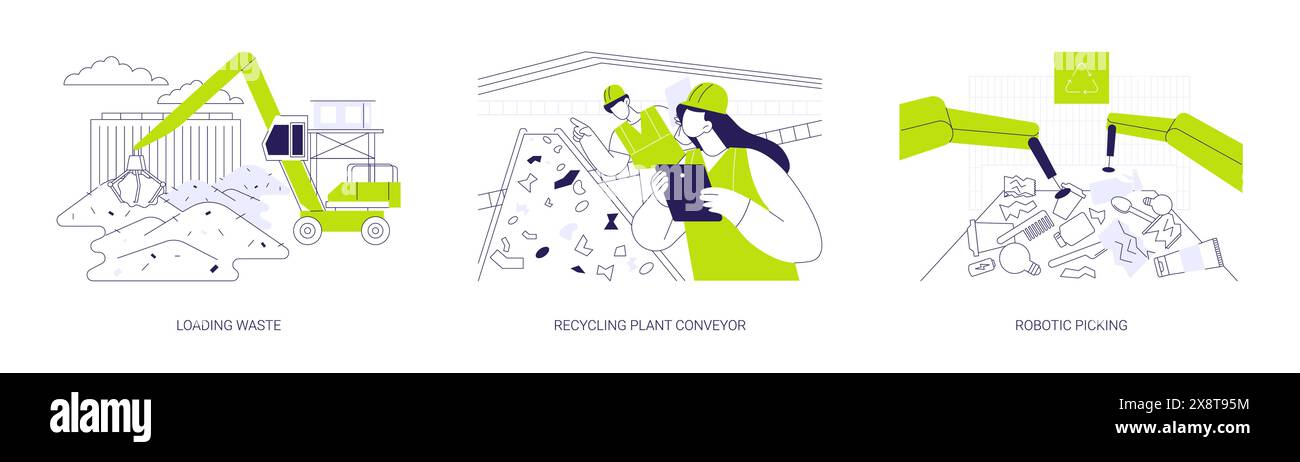 Recycling Plant Abstract Concept Vector Illustrations Stock Vector