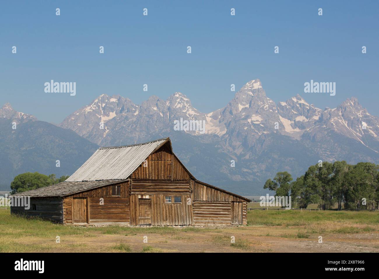 USA, Wyoming, Grand Teton National Park, Morman Row, T. A. Moulton ...