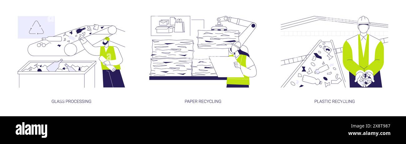 Recycled materials abstract concept vector illustrations Stock Vector ...