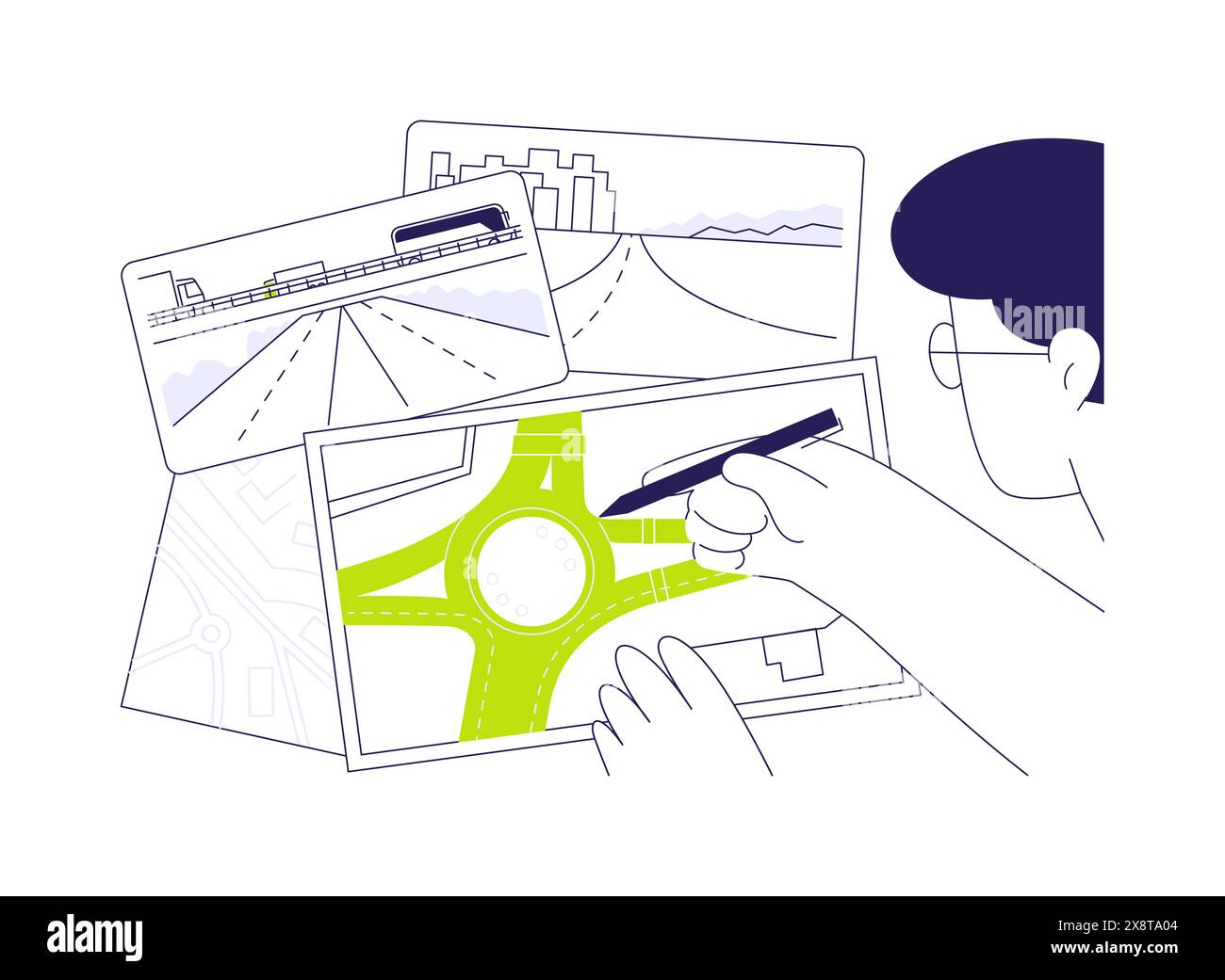 Road engineering abstract concept vector illustration Stock Vector ...